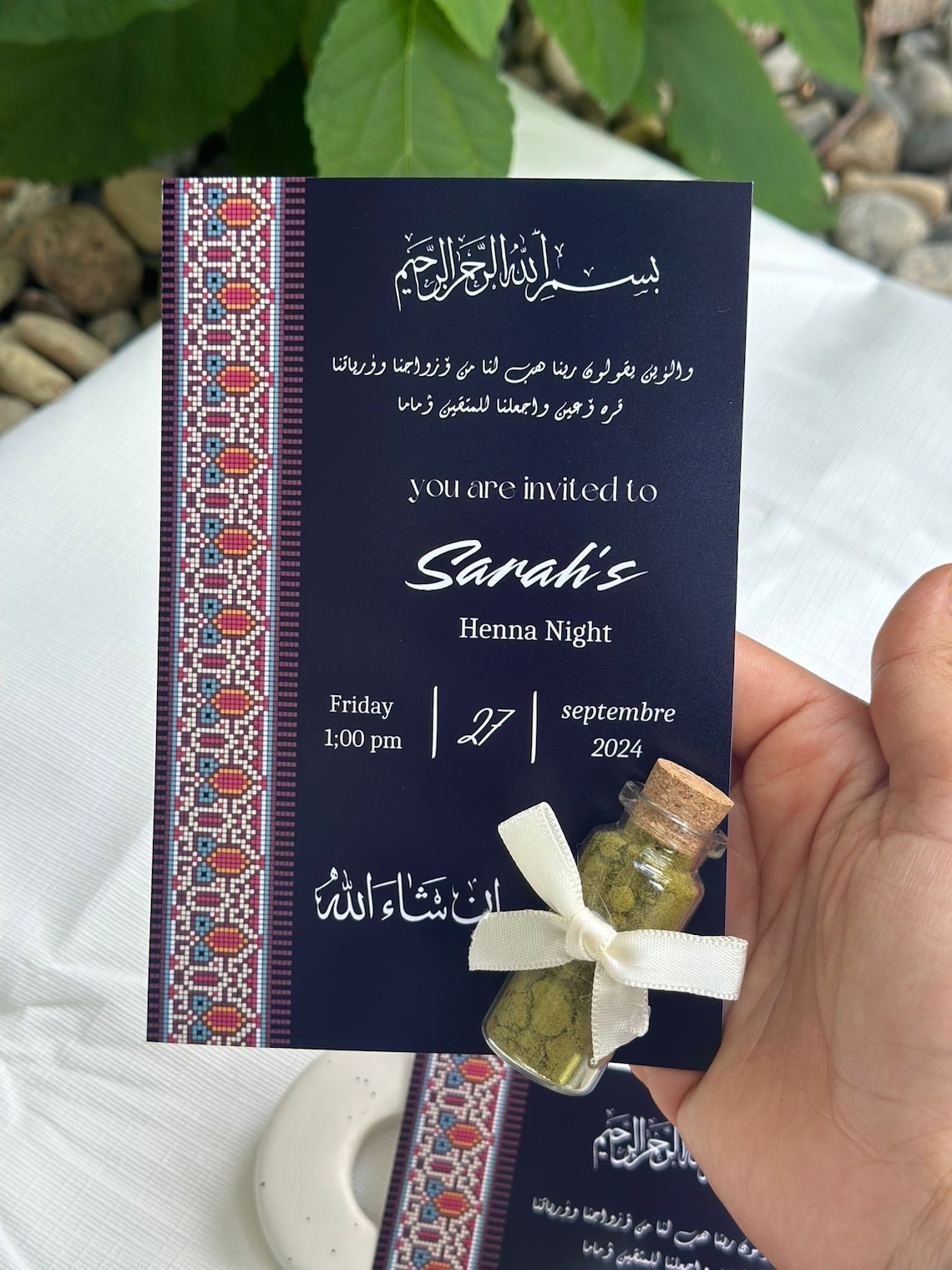 Palestine Henna Card, Henna Night, Guest Gift Bridesmaid, Custom Save ...