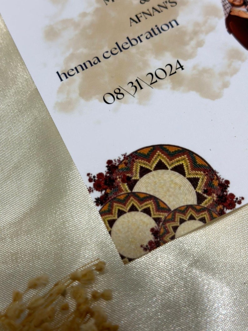 Palestine Henna Card, Henna Night, Guest Gift Bridesmaid, Custom Save ...