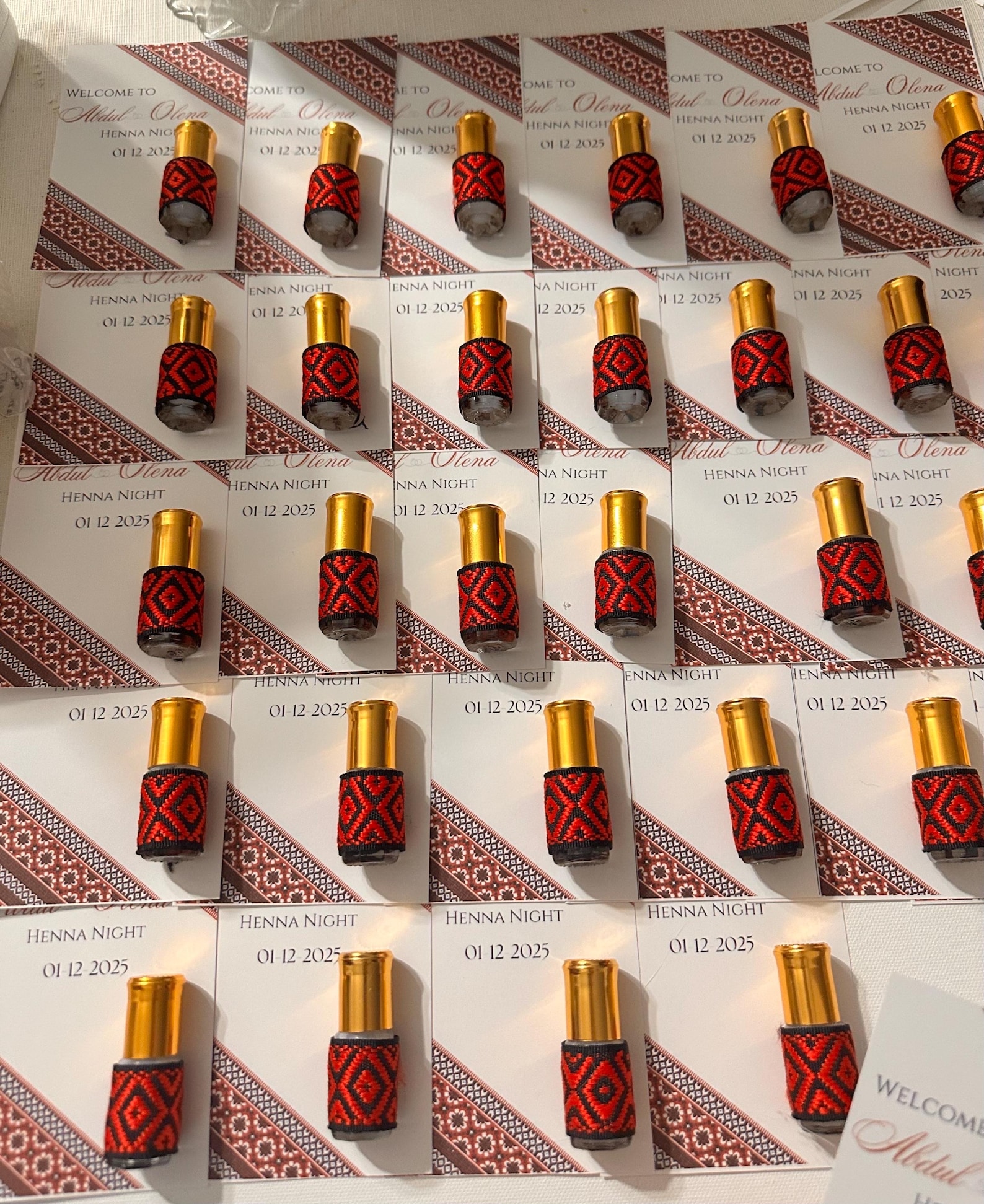 White Musk Oil Henna Favors, Palestinian Tatreez Card - Etsy