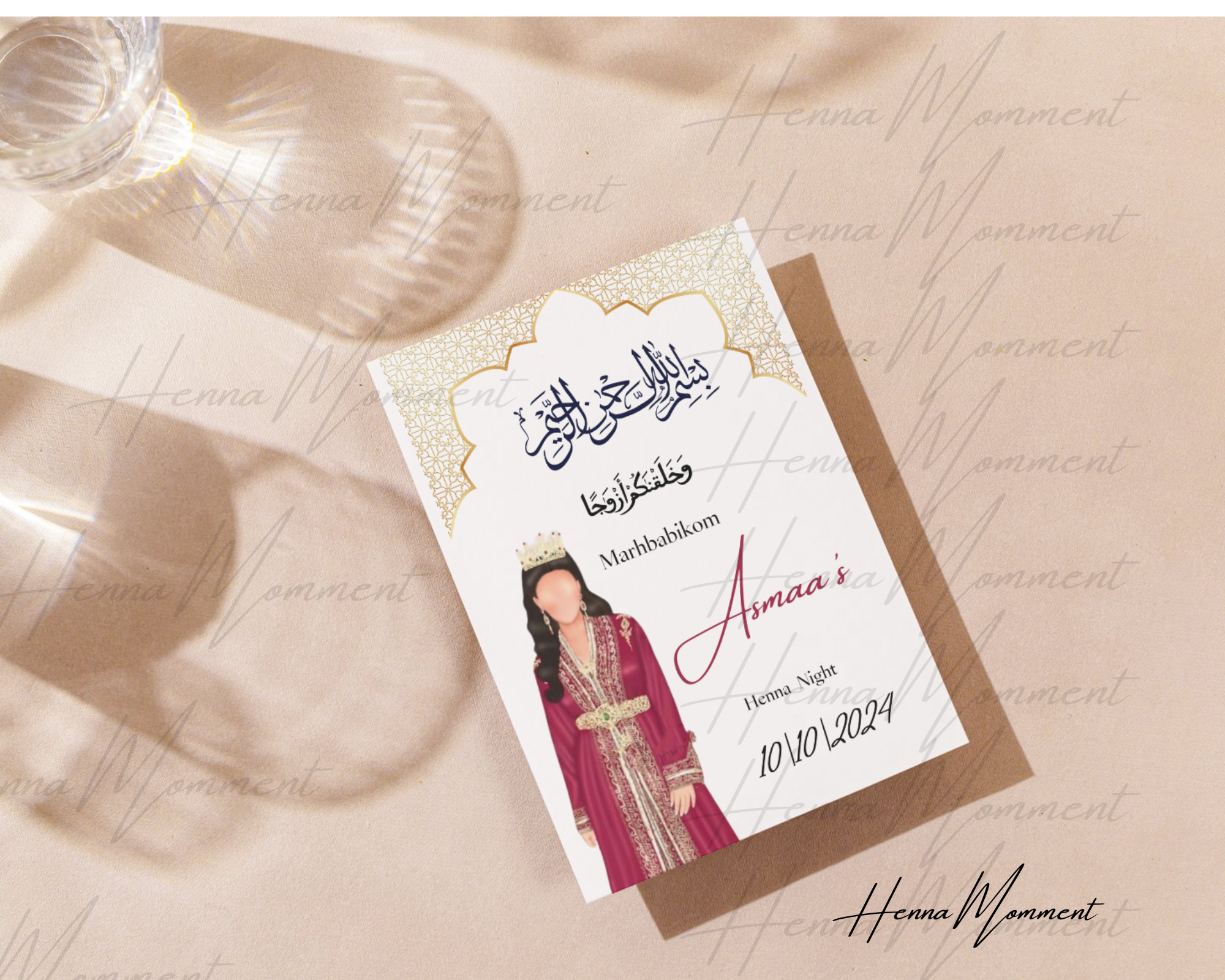 Moroccan Traditional Wedding or Henna Invitation Template, Printable ...
