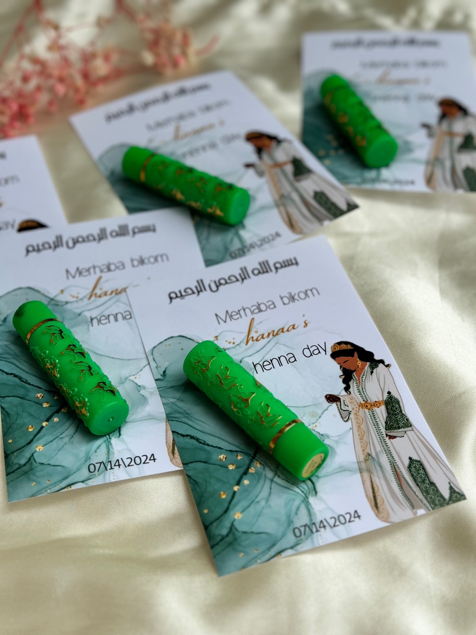 Moroccan Henna Lipstick Card, Personalized Henna Party Favors - Etsy