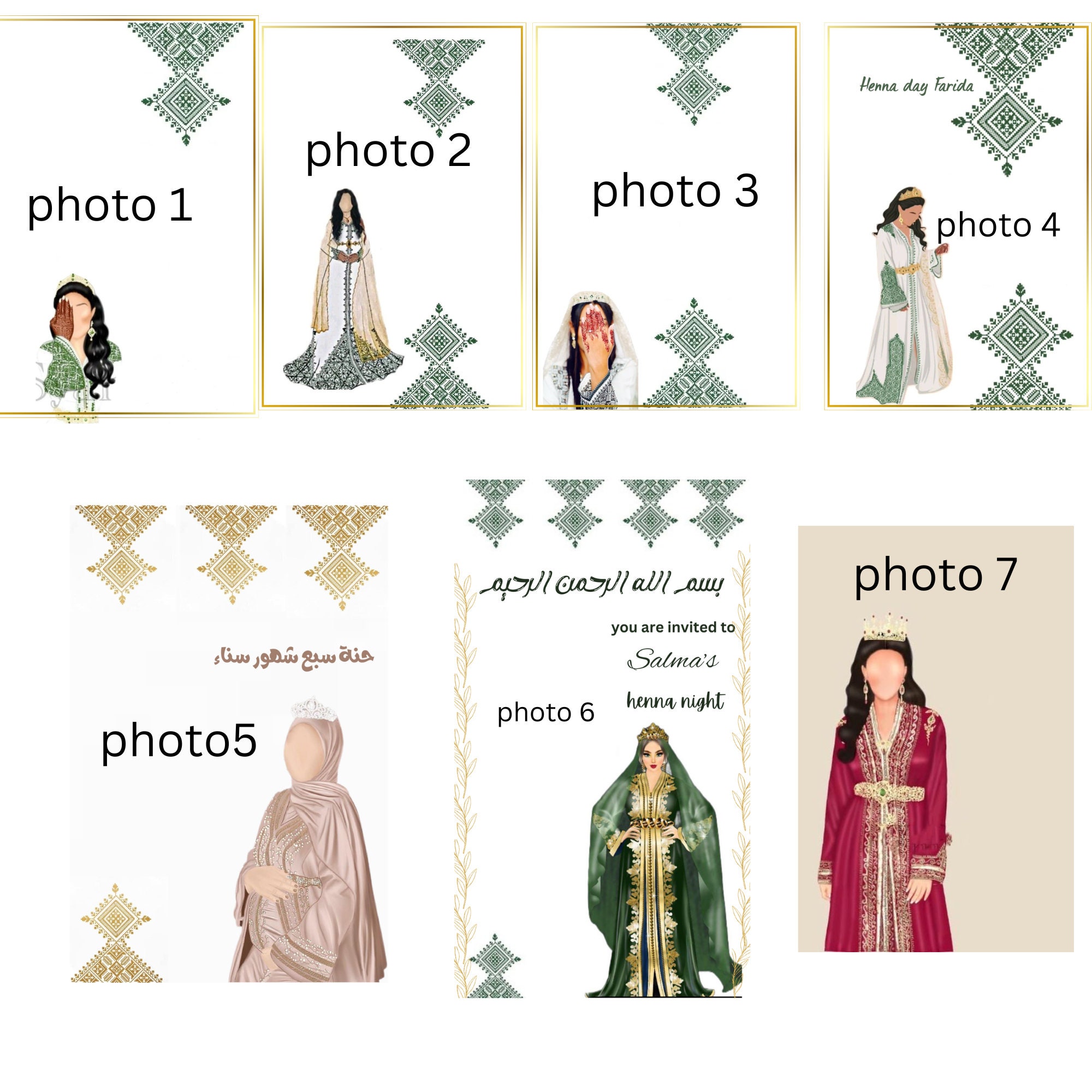 Moroccan Henna Card, Henna Night, Guest Gift Bridesmaid, Custom Save ...