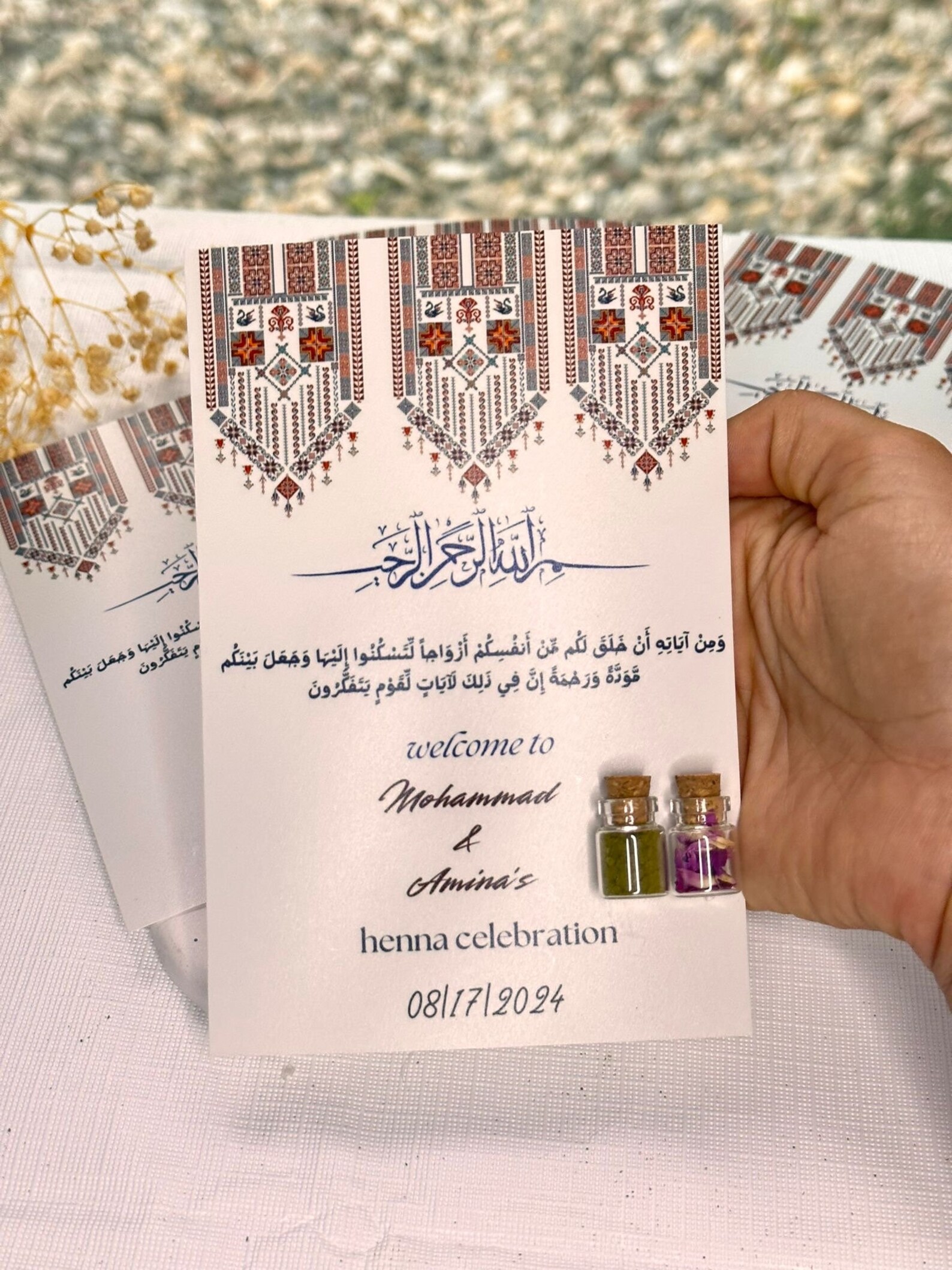 Palestine Henna Card, Henna Night, Guest Gift Bridesmaid, Custom Save ...