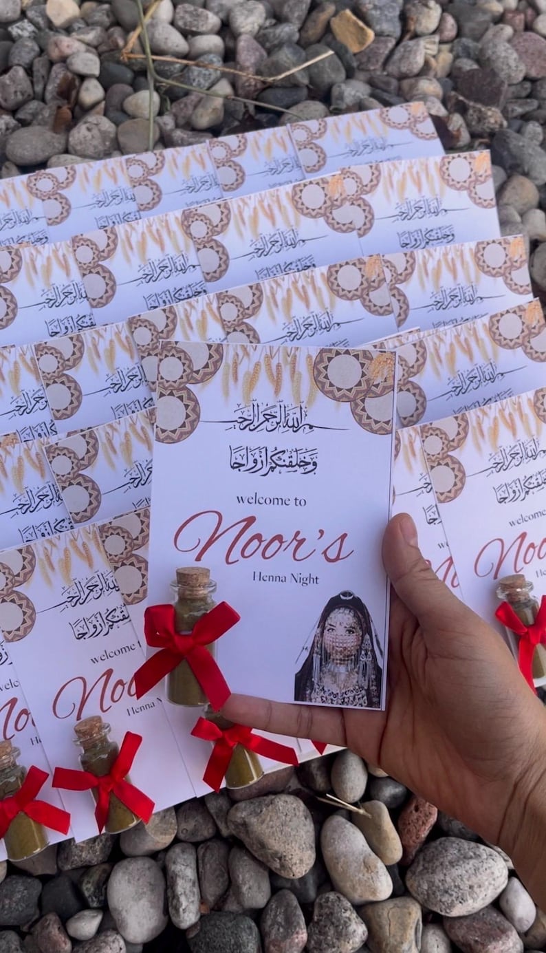 Yemeni Henna Card, Yemeni Henna Night, Guest Gift Bridesmaid, Yemani ...
