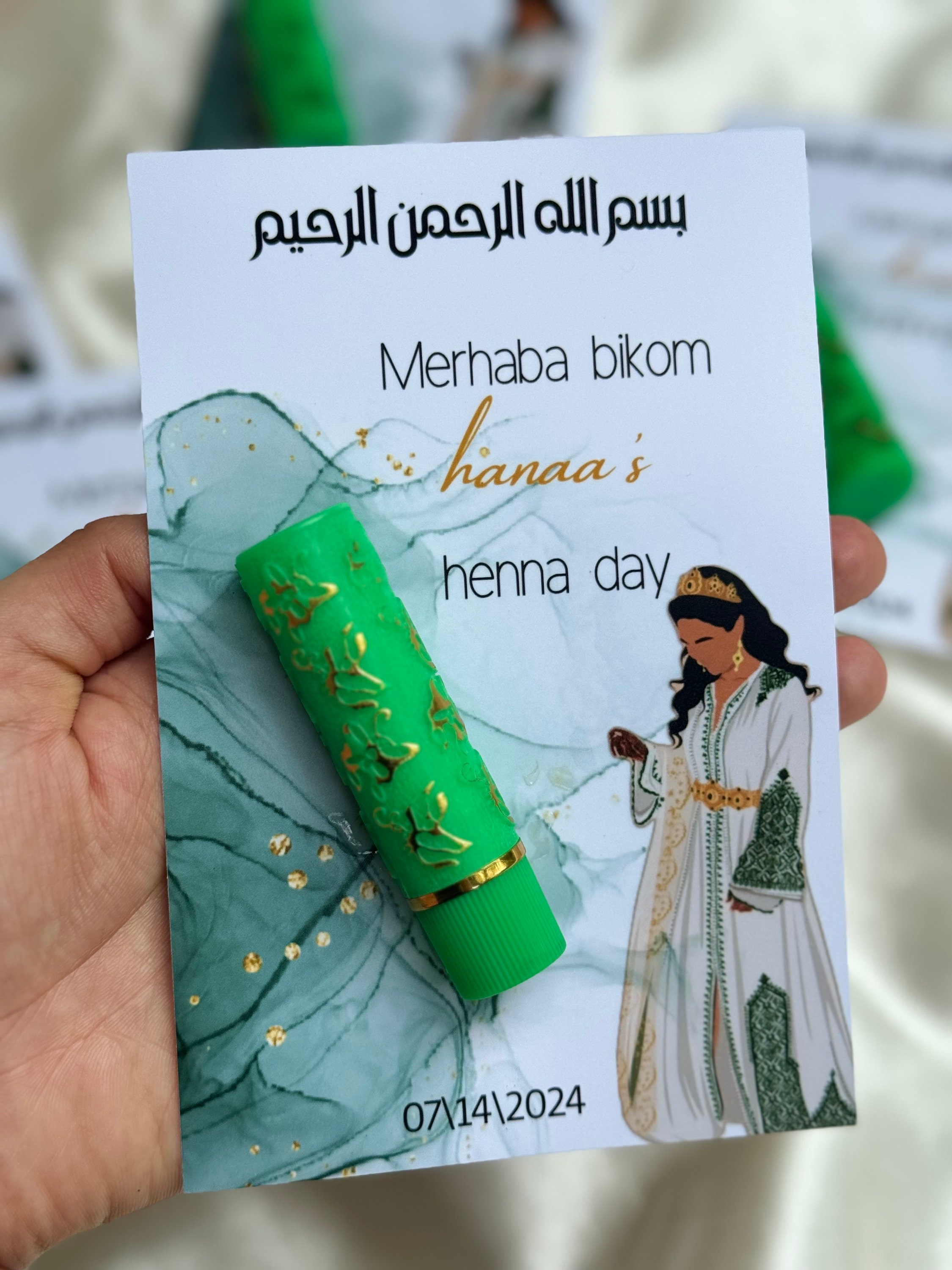 Moroccan Henna Card, Henna Night, Guest Gift Bridesmaid, Custom Save ...