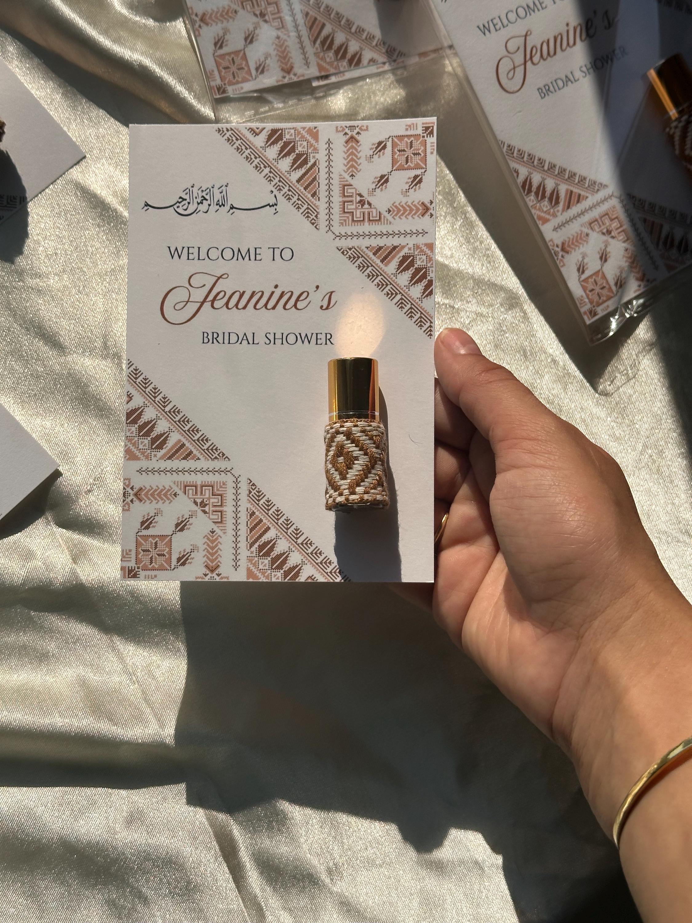 White Musk Oil Henna Favors, Palestinian Tatreez Card - Etsy