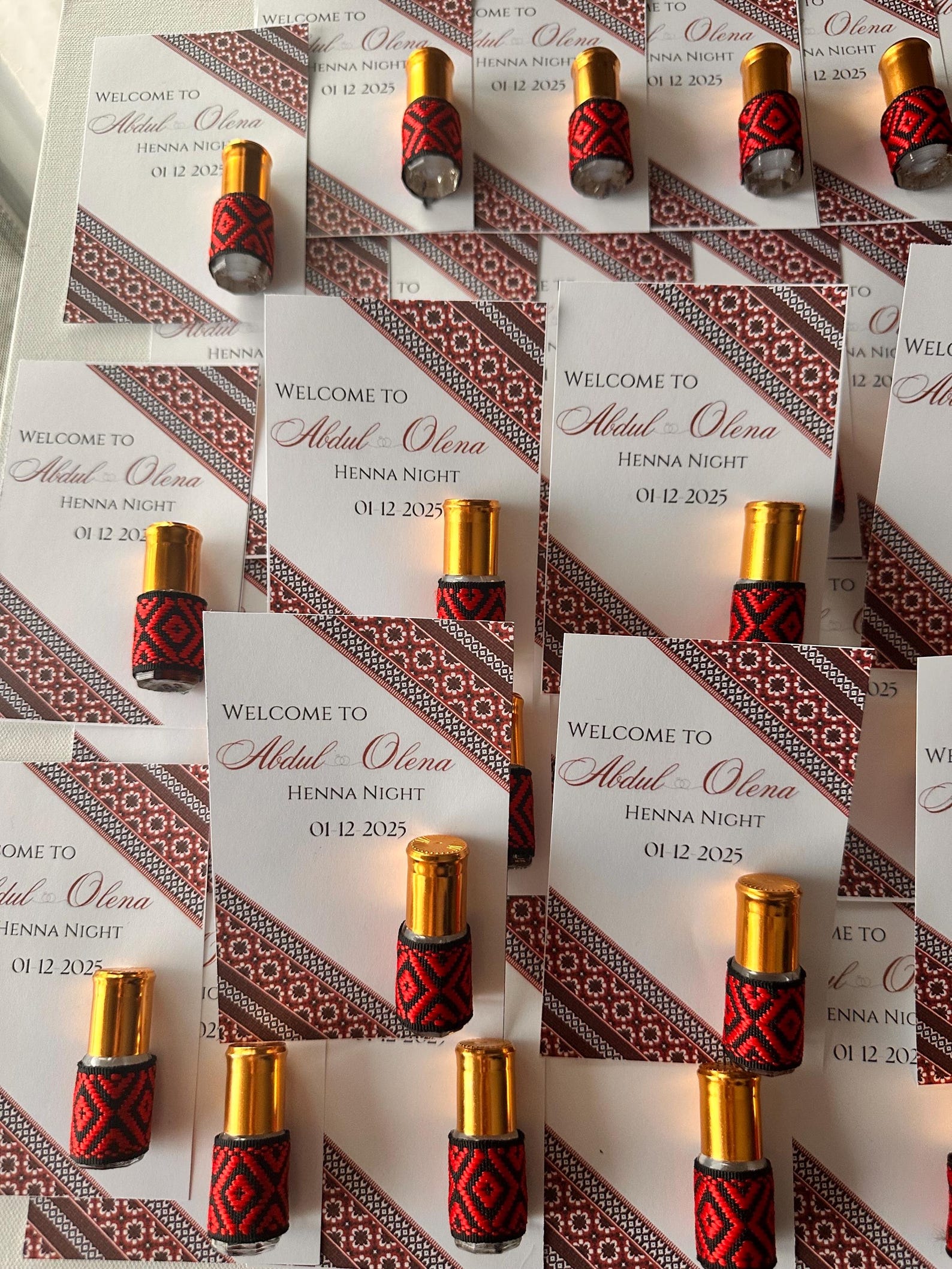 White Musk Oil Henna Favors, Palestinian Tatreez Card - Etsy