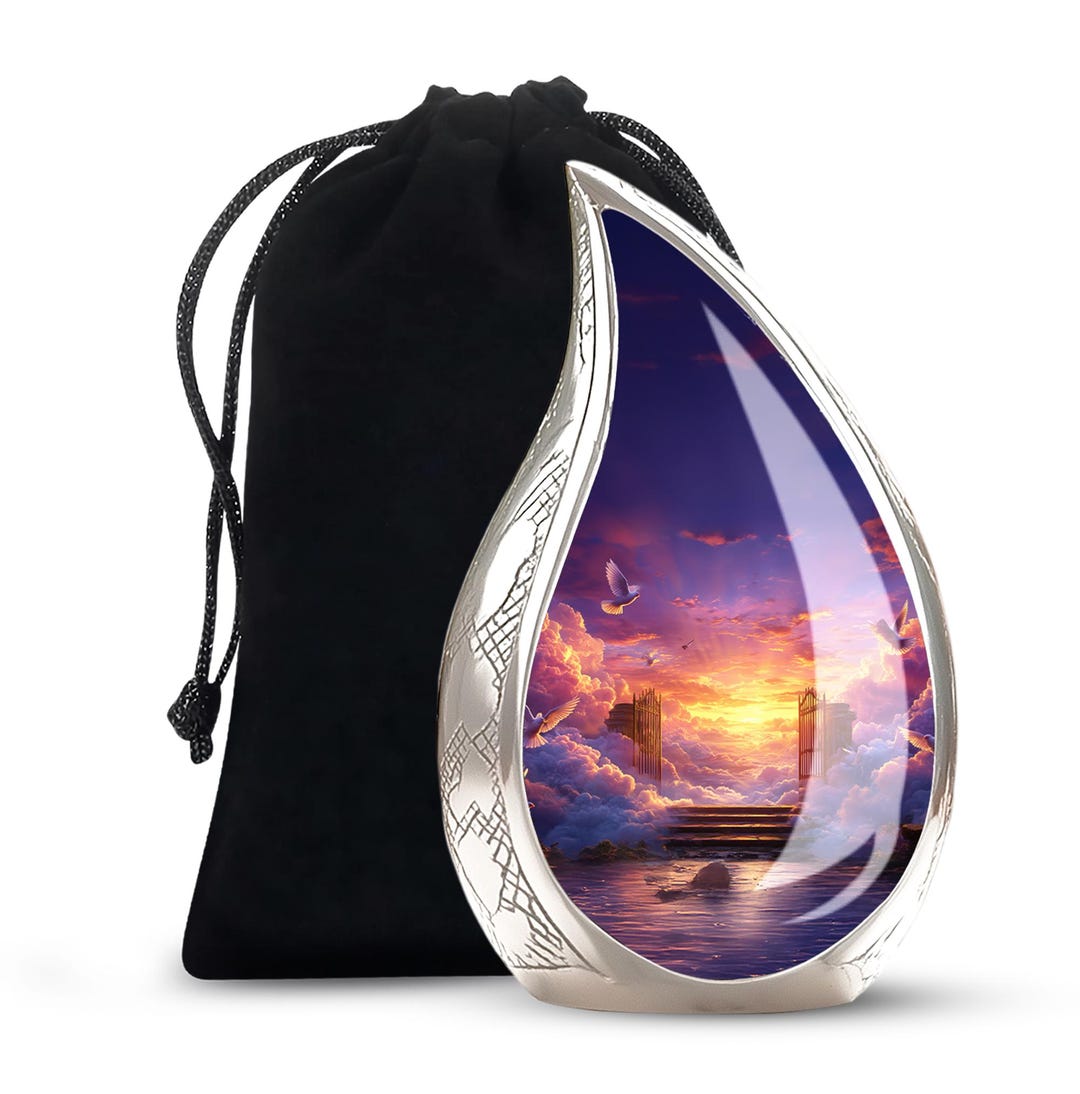 Heavenly Gates Cremation Urn for Ashes - Sunset Urn - Funeral Keepsake ...