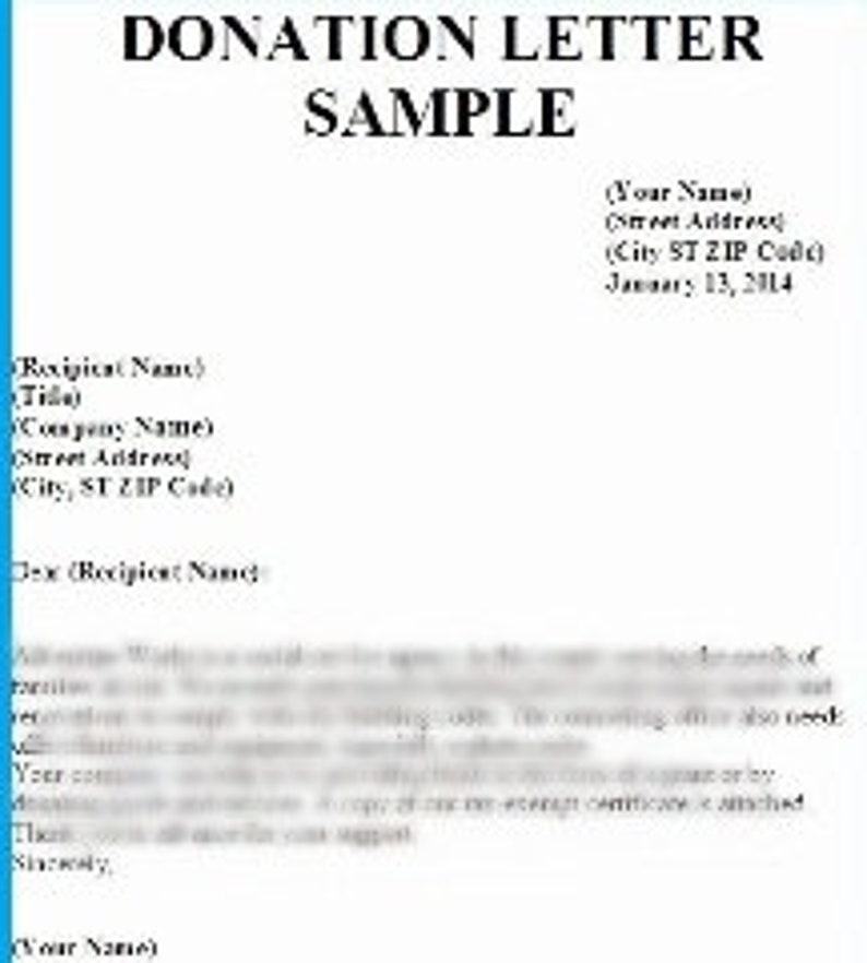 CUSTOMIZED DONOR LETTER - No Template, Donation Letter No Template ...