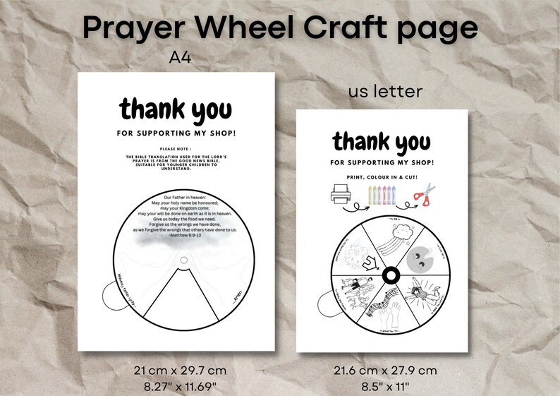 How to Pray Wheel Craft Page for Toddlers and Kids in Sunday - Etsy