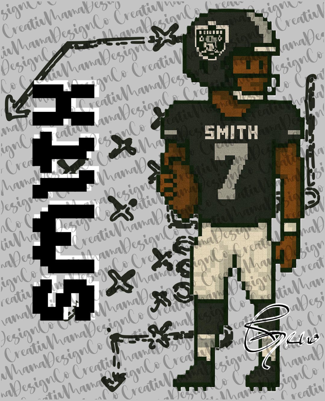NFL 8-bit Digital Series - Smith - Etsy