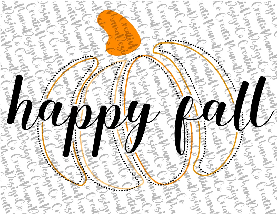 Happy Fall Pumpkin PNG File (digital Download) - Etsy