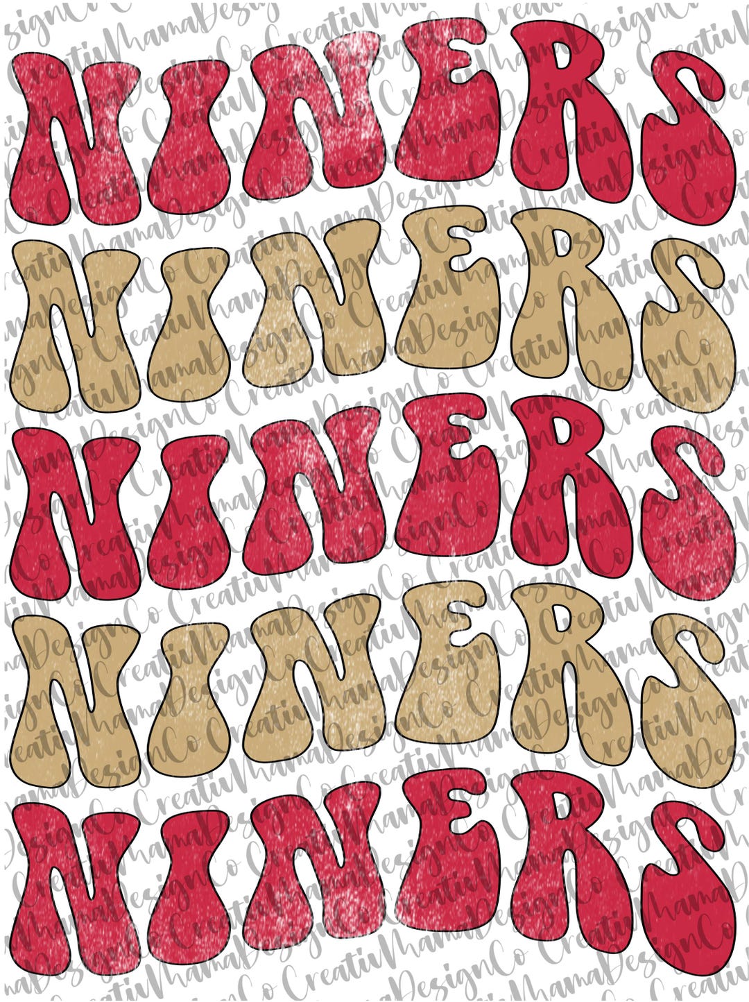 Niners Retro Team PNG File (digital Download) - Etsy
