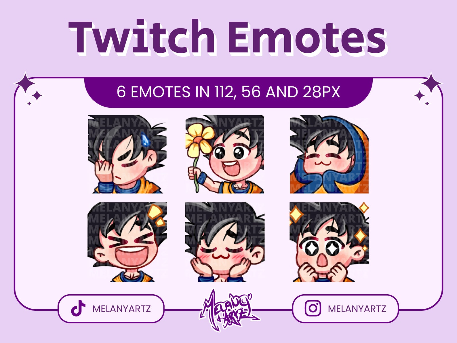 6 Pack Anime Emotes | Manga Twitch Emotes | Static Twitch Emotes ...