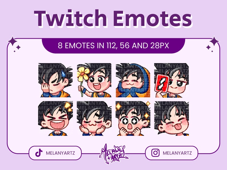 Anime Emote Pack 8 for Twitch/discord/youtube Emotes Twitch Cute Anime ...