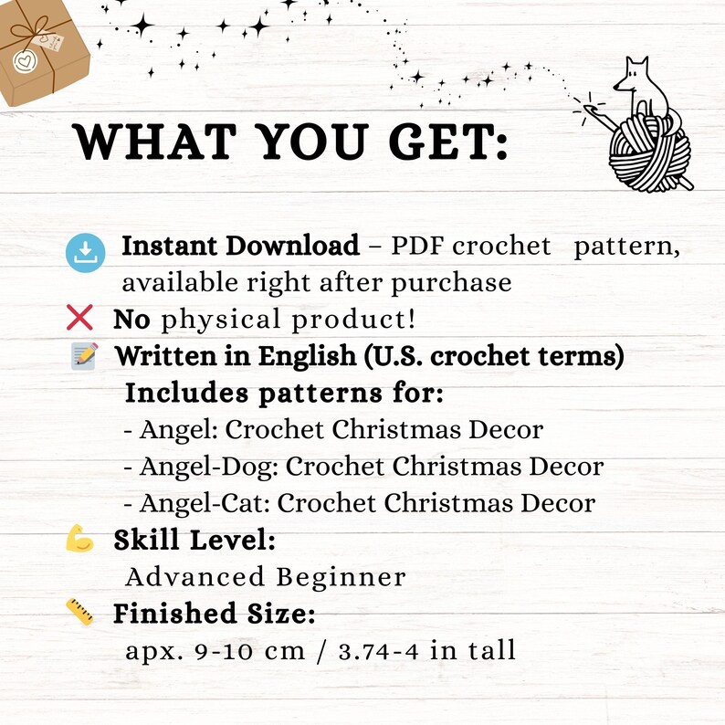 Patrón de crochet para trío de ángeles en PDF • Juego de adornos ...