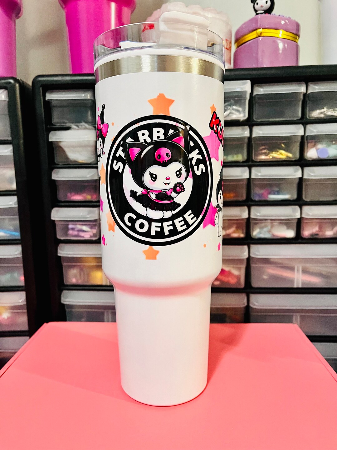 Pure White Kuromi Coffee Stanley Dupe Tumbler With Straw Topper - Etsy