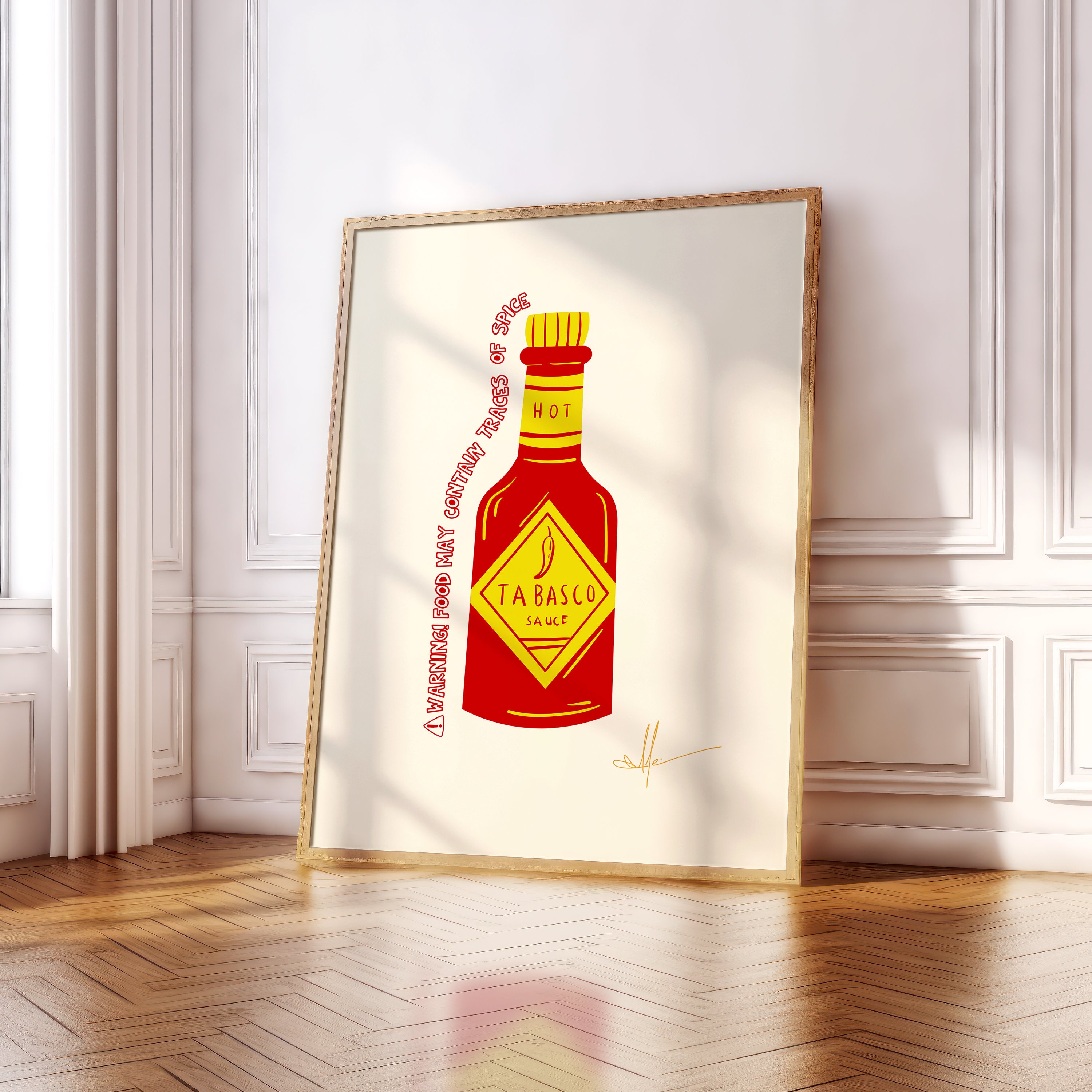 Tabasco Sauce Wall Art - Kitchen Poster - Retro Food Decor - Condiment ...