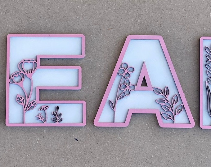 Wildflower Full Alphabet SVG DXF IA Cut File laser or Cricut - Etsy