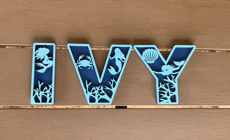 Letras del alfabeto de sirena SVG DXF IA Cortar archivo - Etsy México