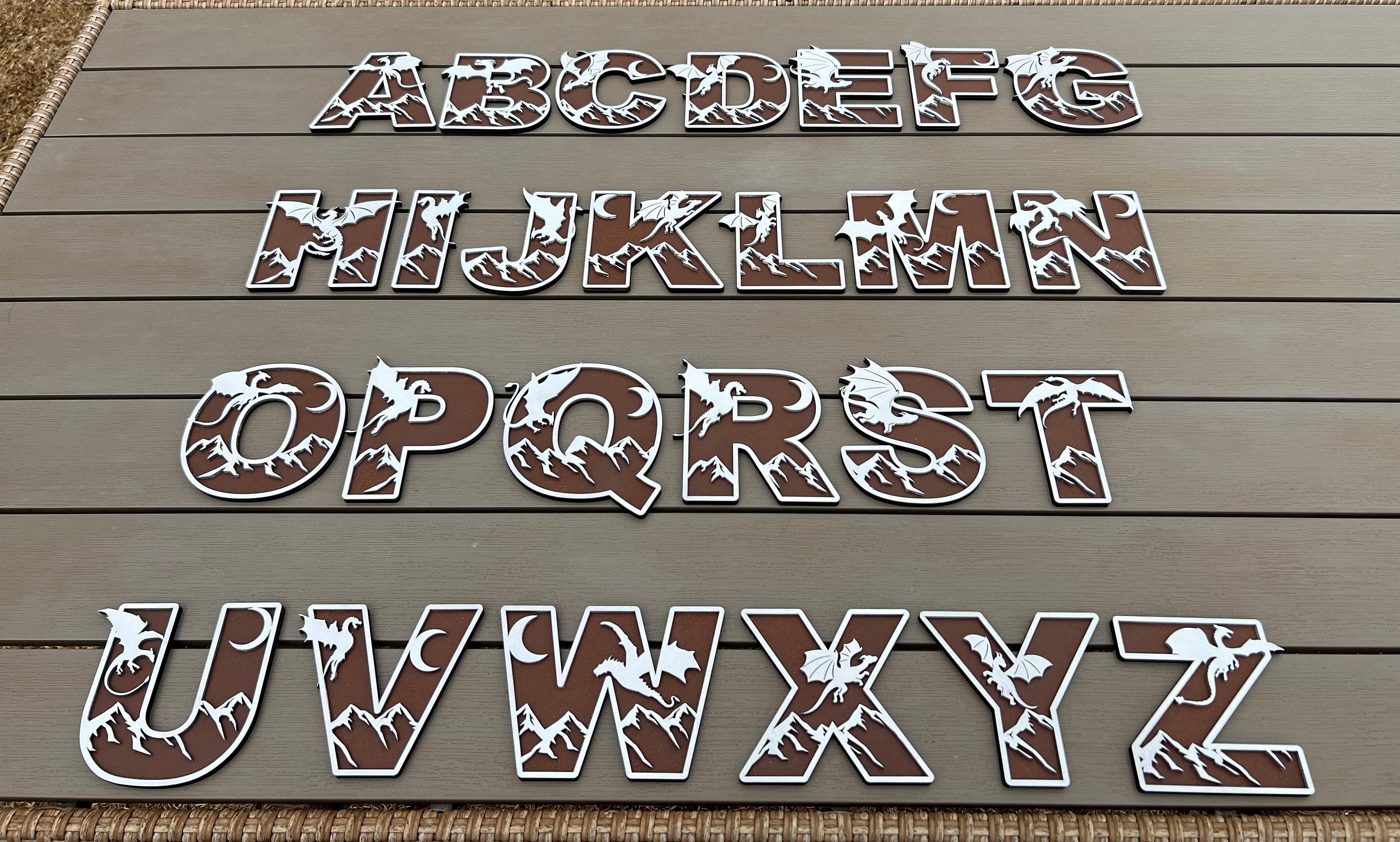 Dragon Alphabet Letters SVG Cut File - Etsy