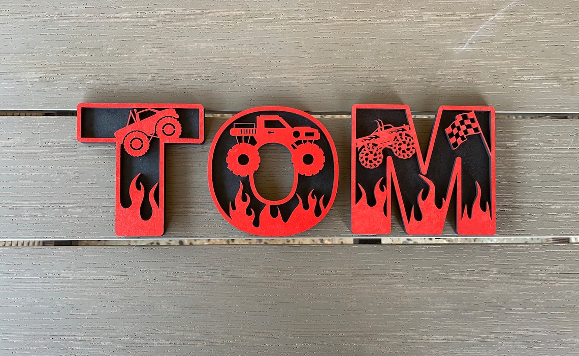 Monster Truck Alphabet Letters SVG DXF IA Cut File - Etsy UK