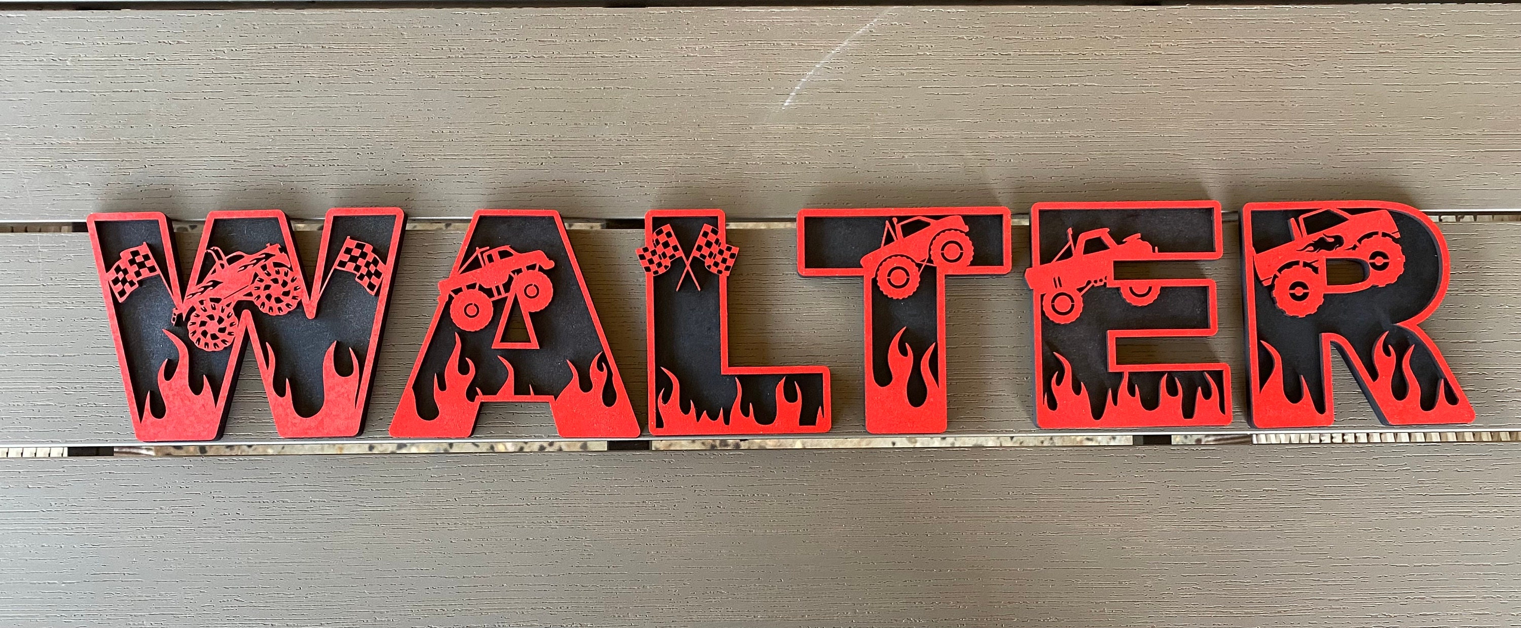 Monster Truck Alphabet Letters SVG DXF IA Cut File laser or Cricut ...