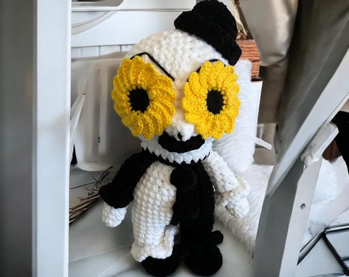 Crochet Art the Clown With Sunflowers - Etsy