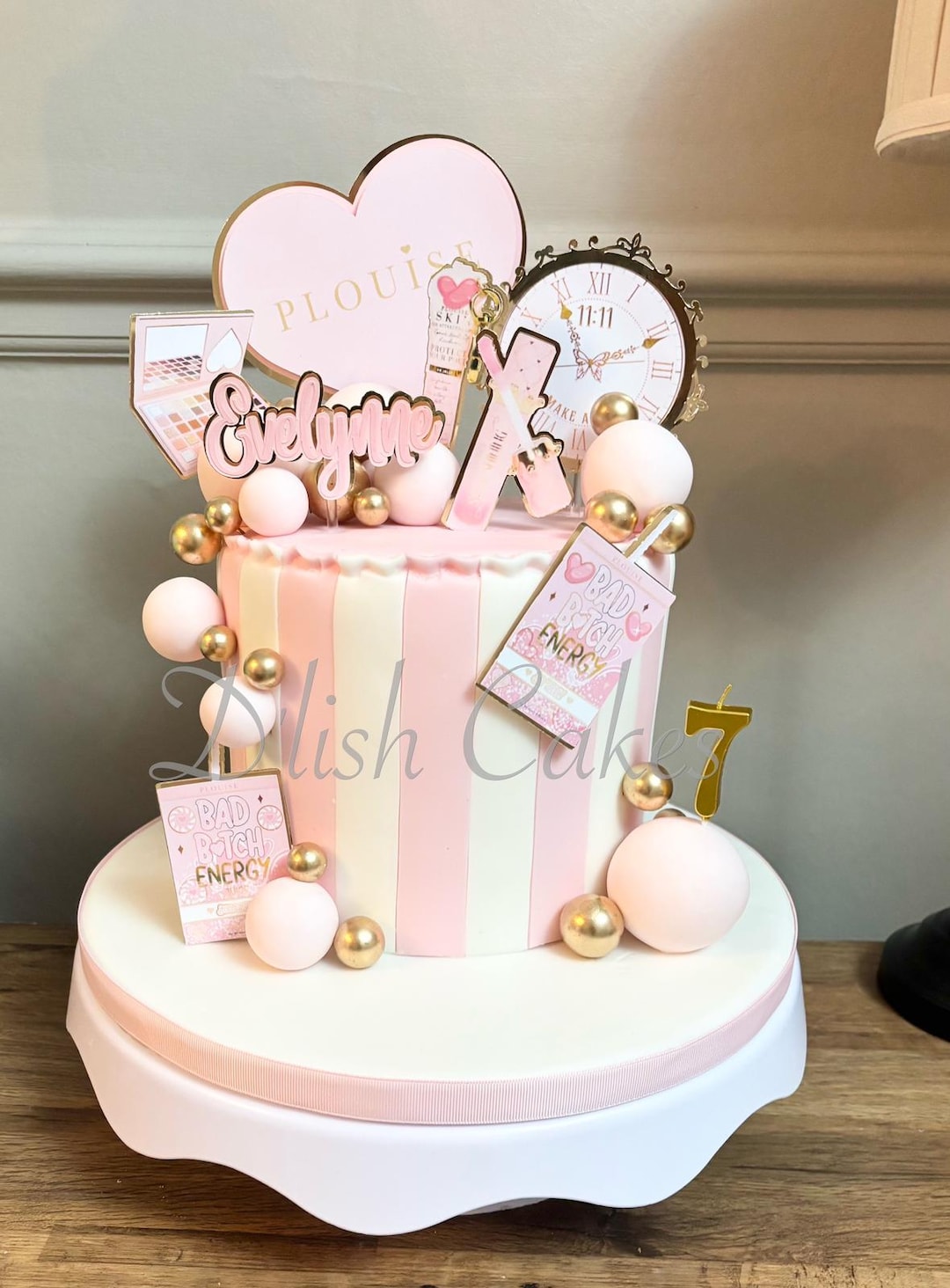Make up Set Birthday Cake Topper Pink Gold Personalised Set of 8 - Etsy UK