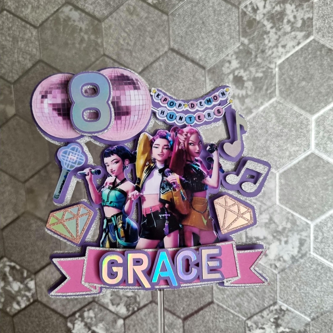 KPOP Demon Hunters Cake Topper Personalised Demons - Etsy UK
