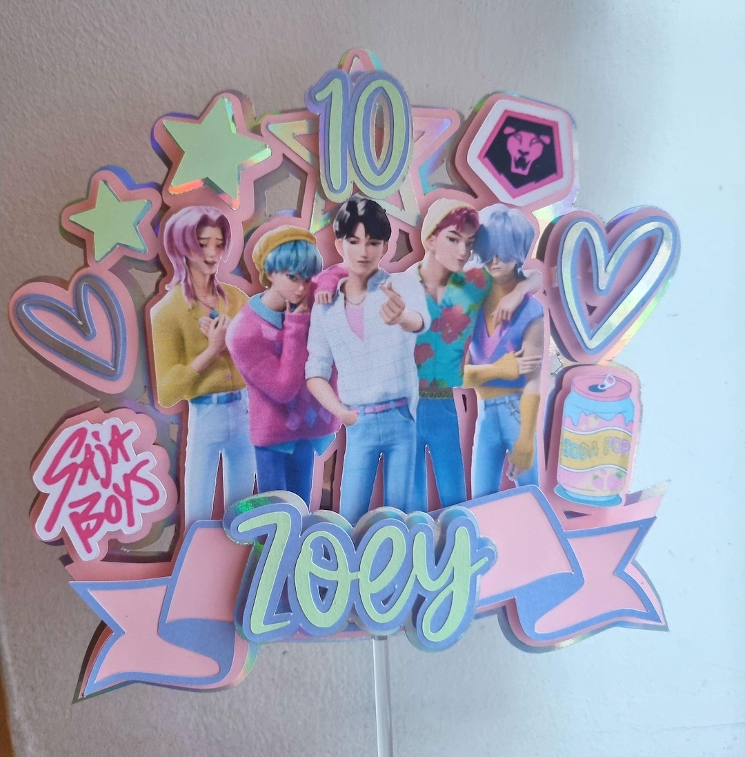 S Boys K Pop Personalised Cake Topper Hunters Saja - Etsy UK