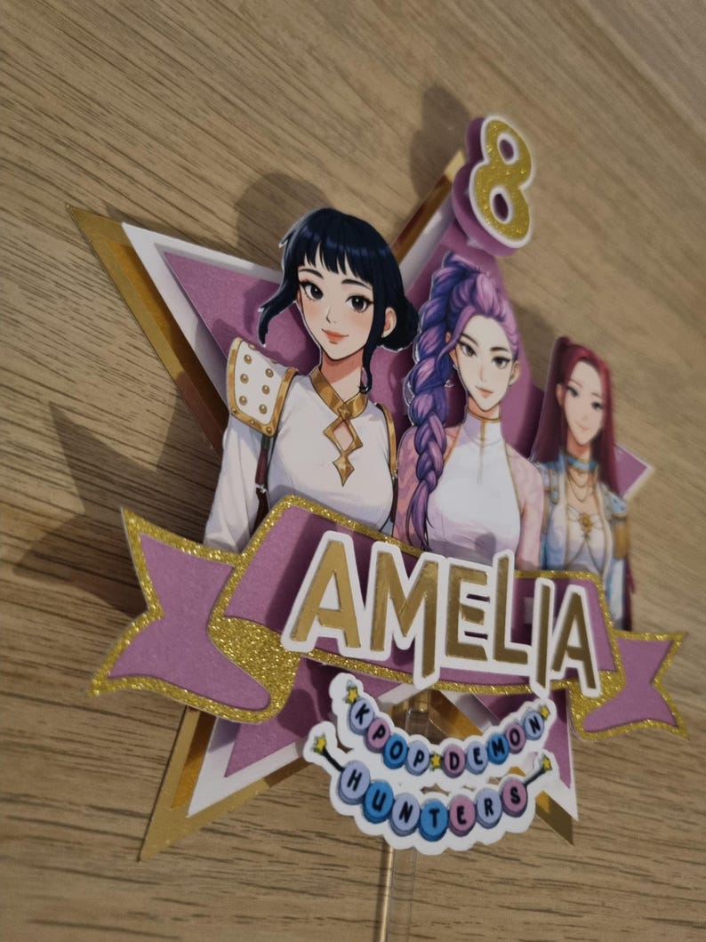 KPOP Demon Hunters Cake Topper Personalised Demons - Etsy UK