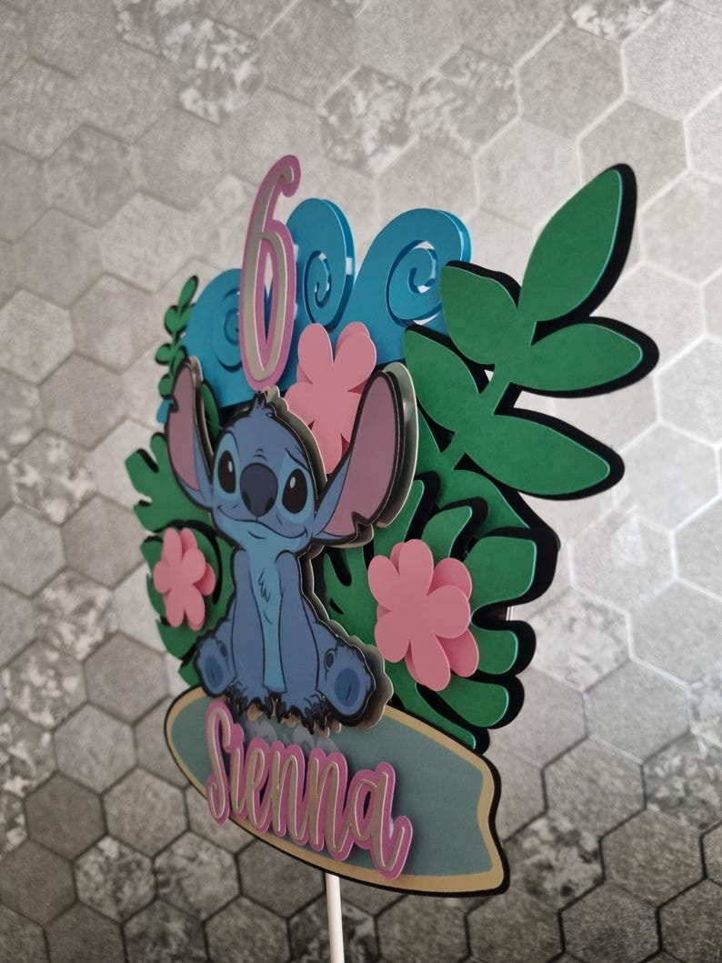 Stitch Birthday Cake Topper Disney 3d Cake Topper Lilo Stitch - Etsy UK