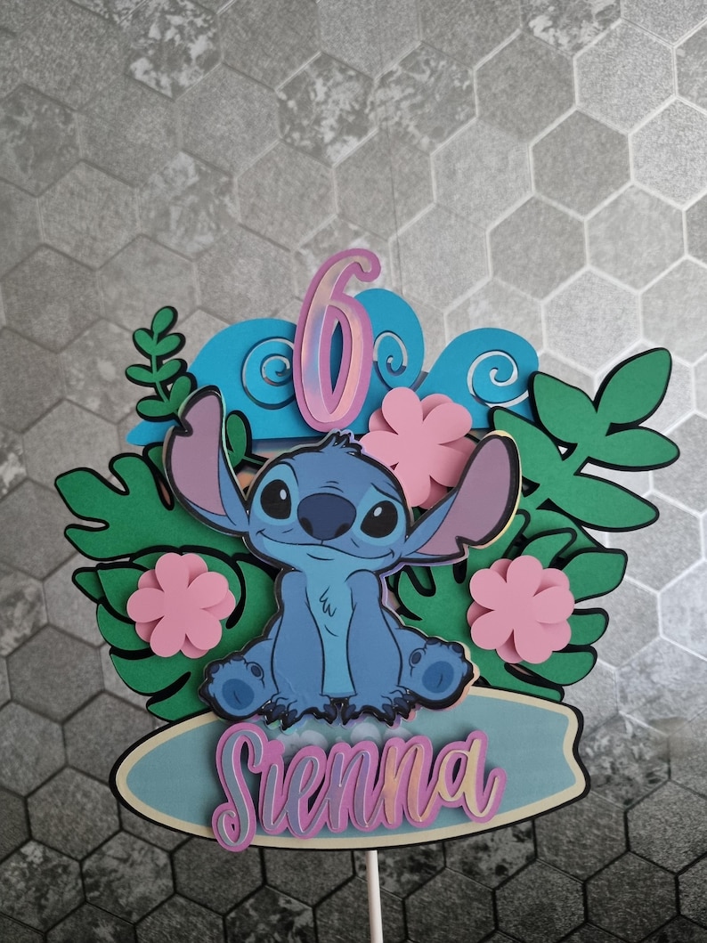 Stitch Birthday Cake Topper Disney 3d Cake Topper Lilo Stitch - Etsy UK
