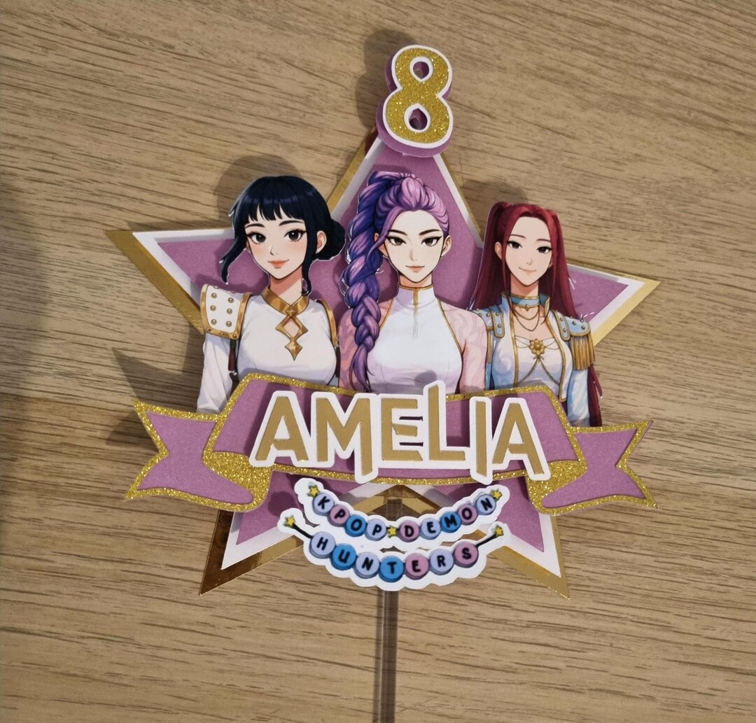 KPOP Demon Hunters Cake Topper Personalised Demons - Etsy