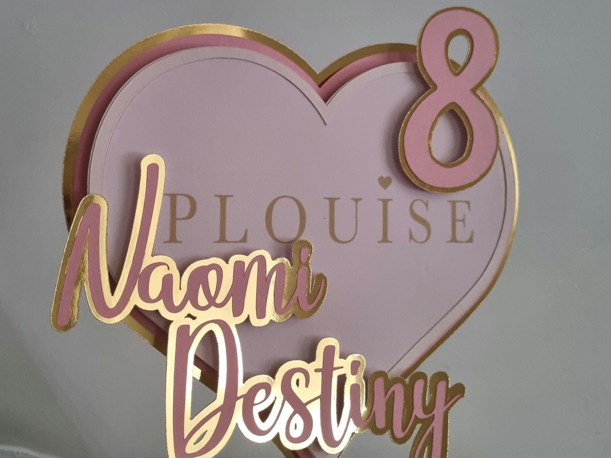 PLOUISE Make up Birthday Cake Topper Pink Gold - Etsy