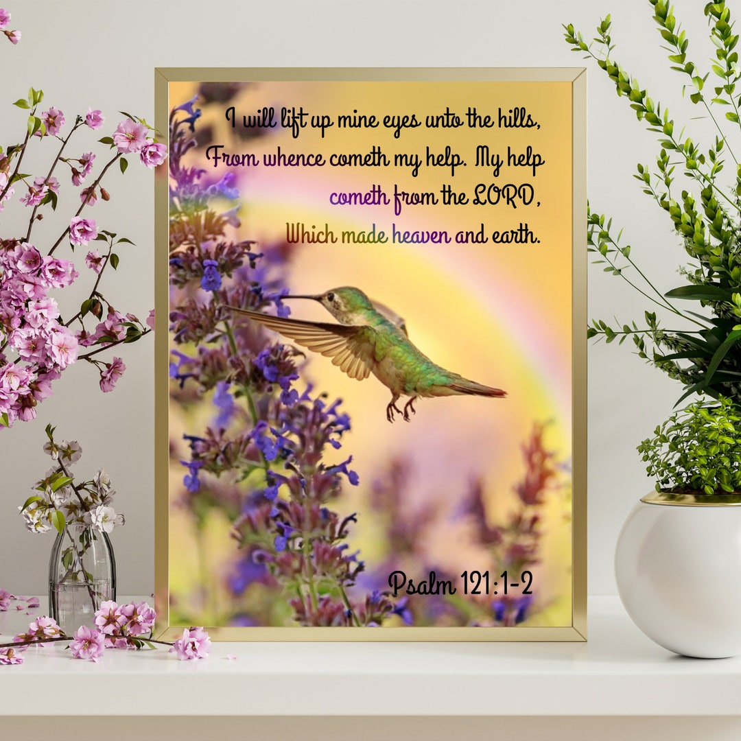 Psalm 121:1 Print, Bible Verse Wall Art, Christian Gift, Scripture ...