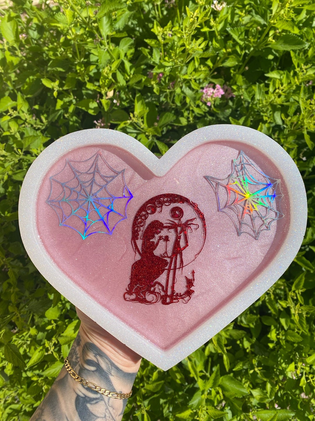 Glam Horror Resin Tray, Spiderweb Trinket Tray, Horror Lovers Resin ...