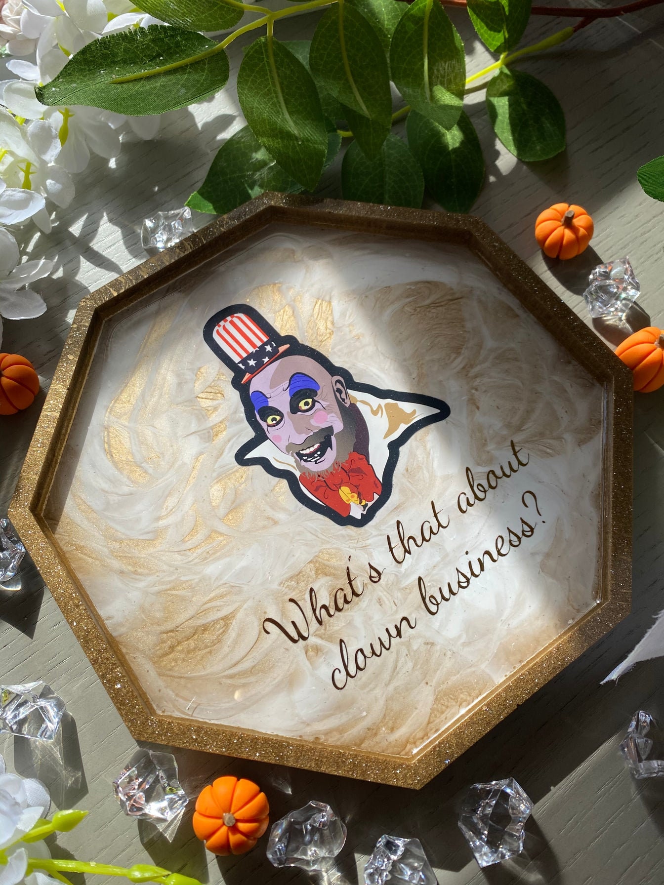 Vintage Horror Tray, Psycho Killer Clown Decor, Horror Resin Tray ...