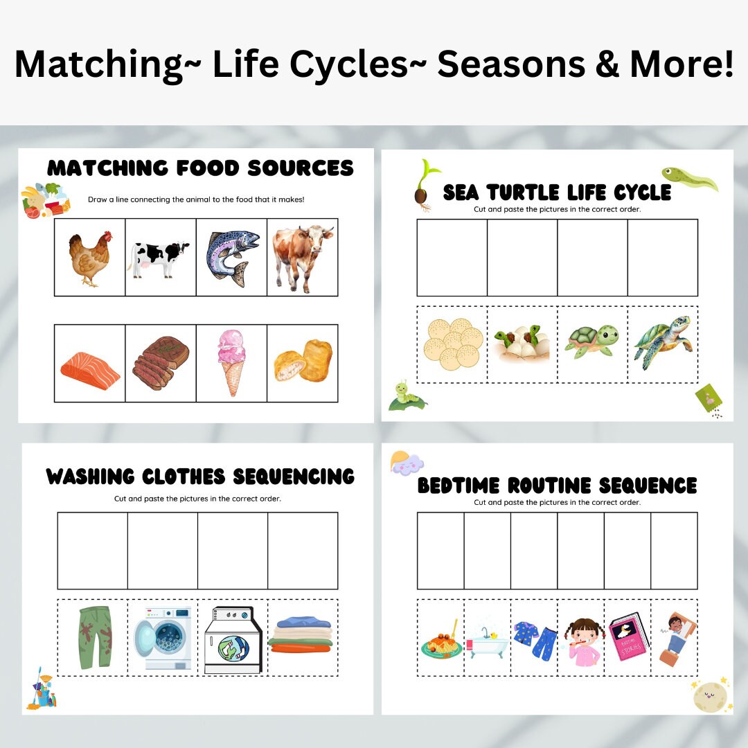 Preschool Sequence Cards Printable Montessori Cards Digital Download ...