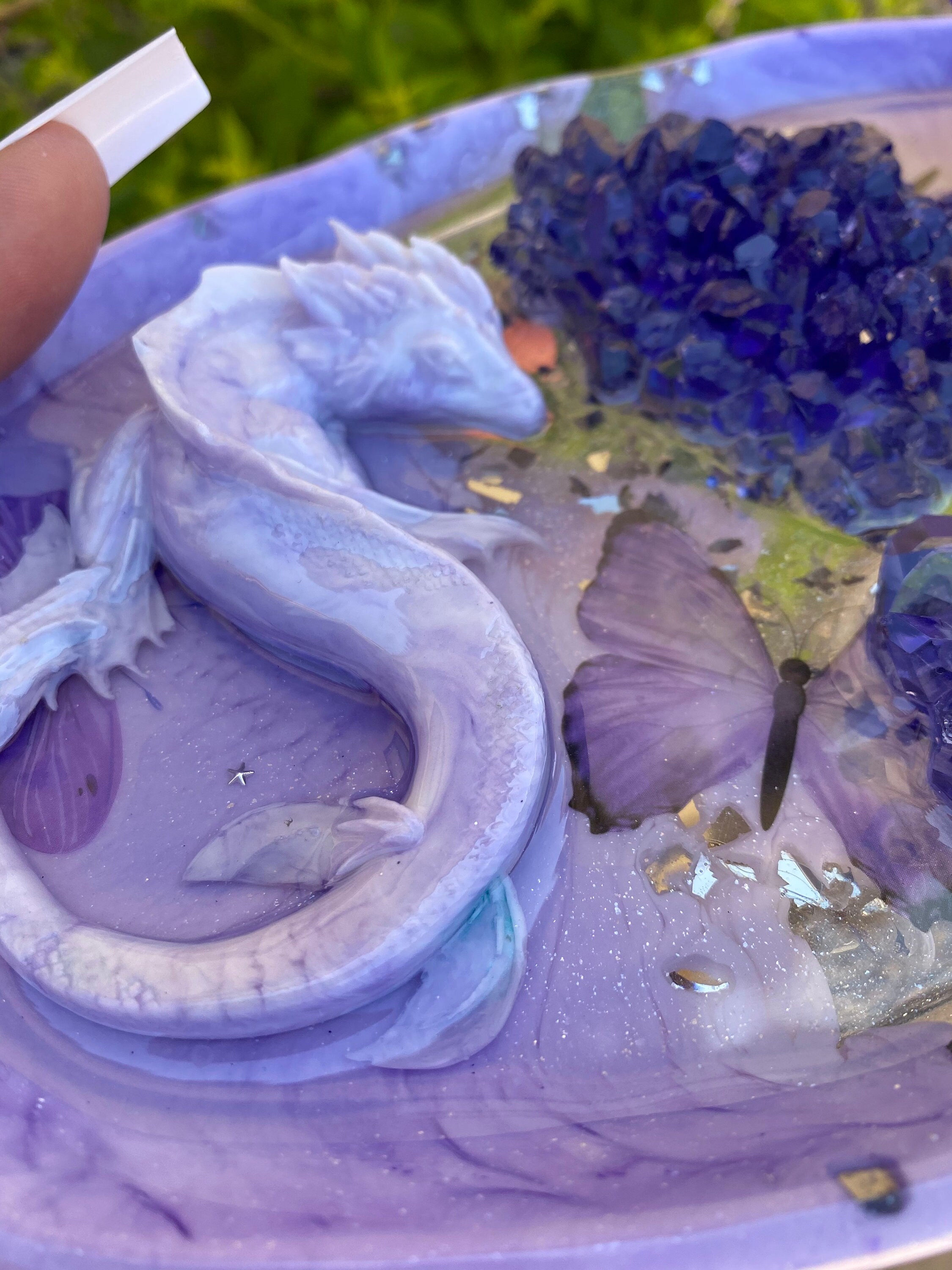 Dragon Tray, Fantasy Dragon Resin Decorative Tray, Whimsical Dragon Art ...