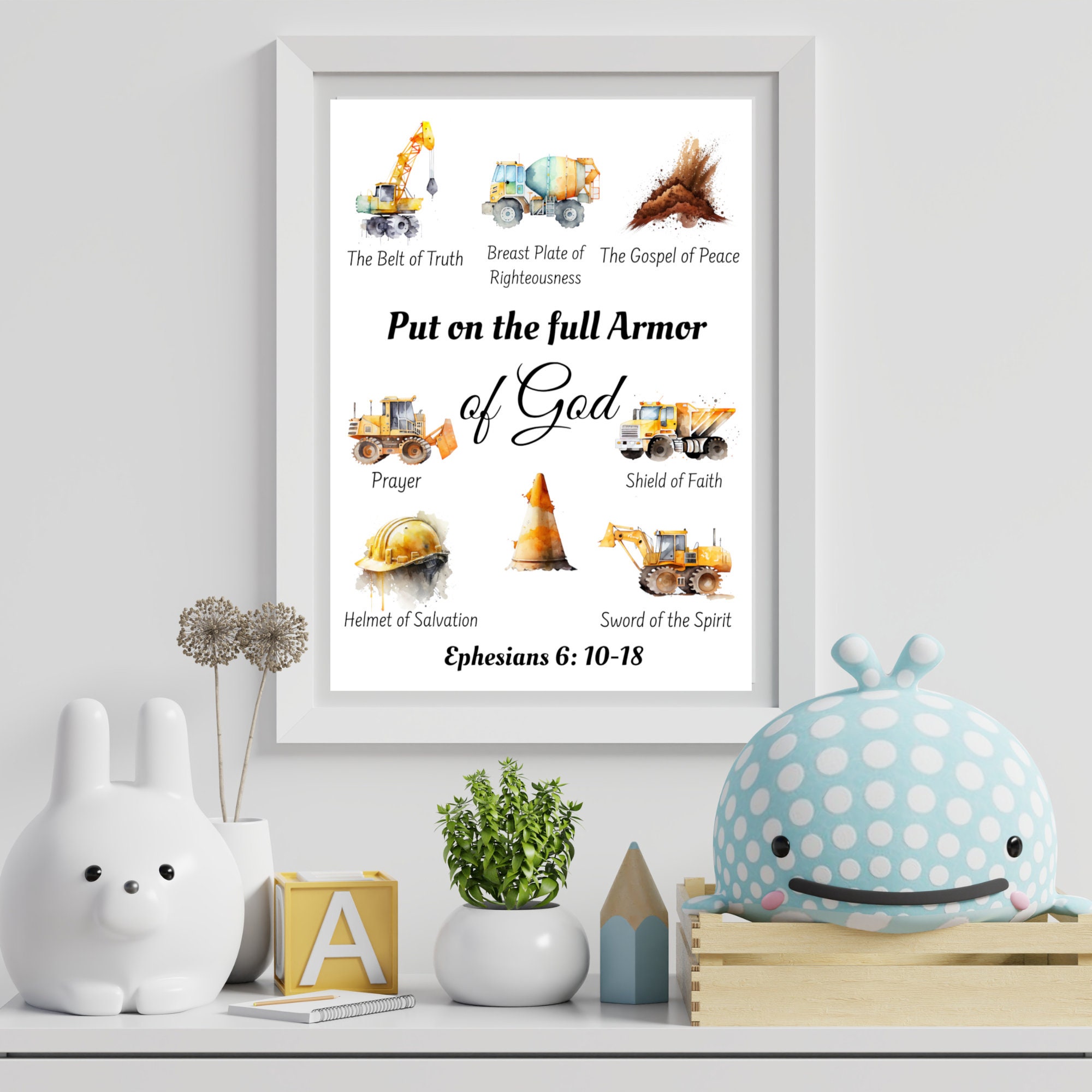 Armor of God for Kids Construction Room Boys Nursery Boy - Etsy