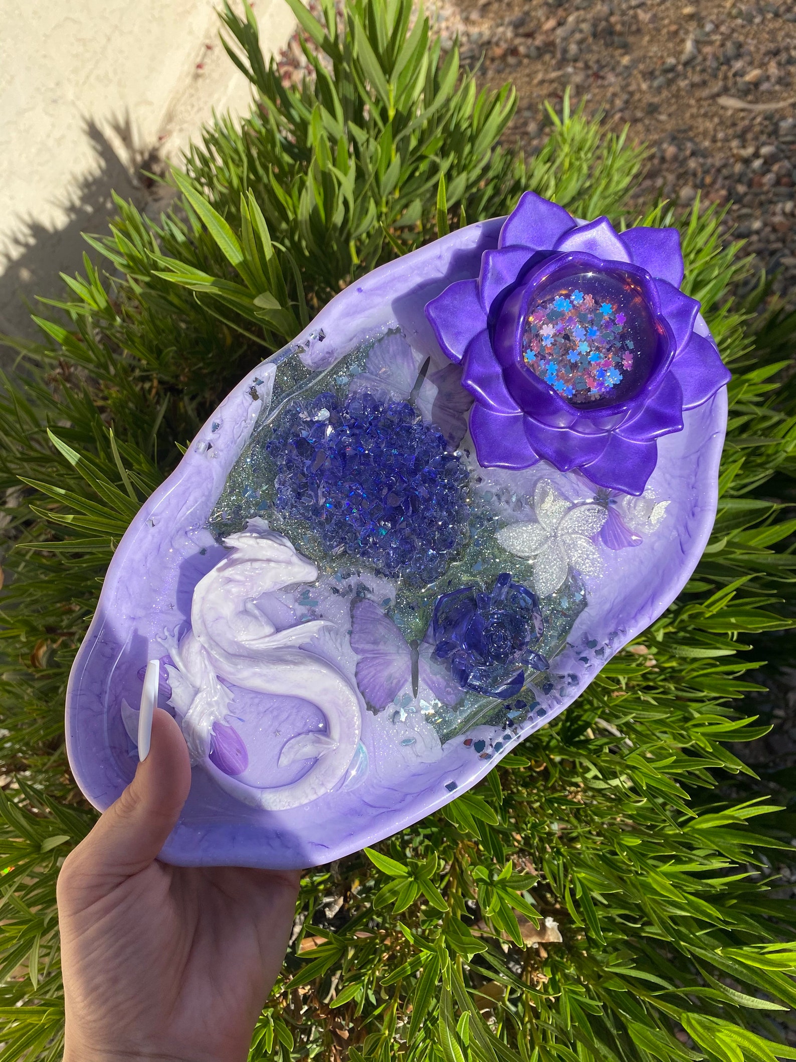 Dragon Tray, Fantasy Dragon Resin Decorative Tray, Whimsical Dragon Art ...