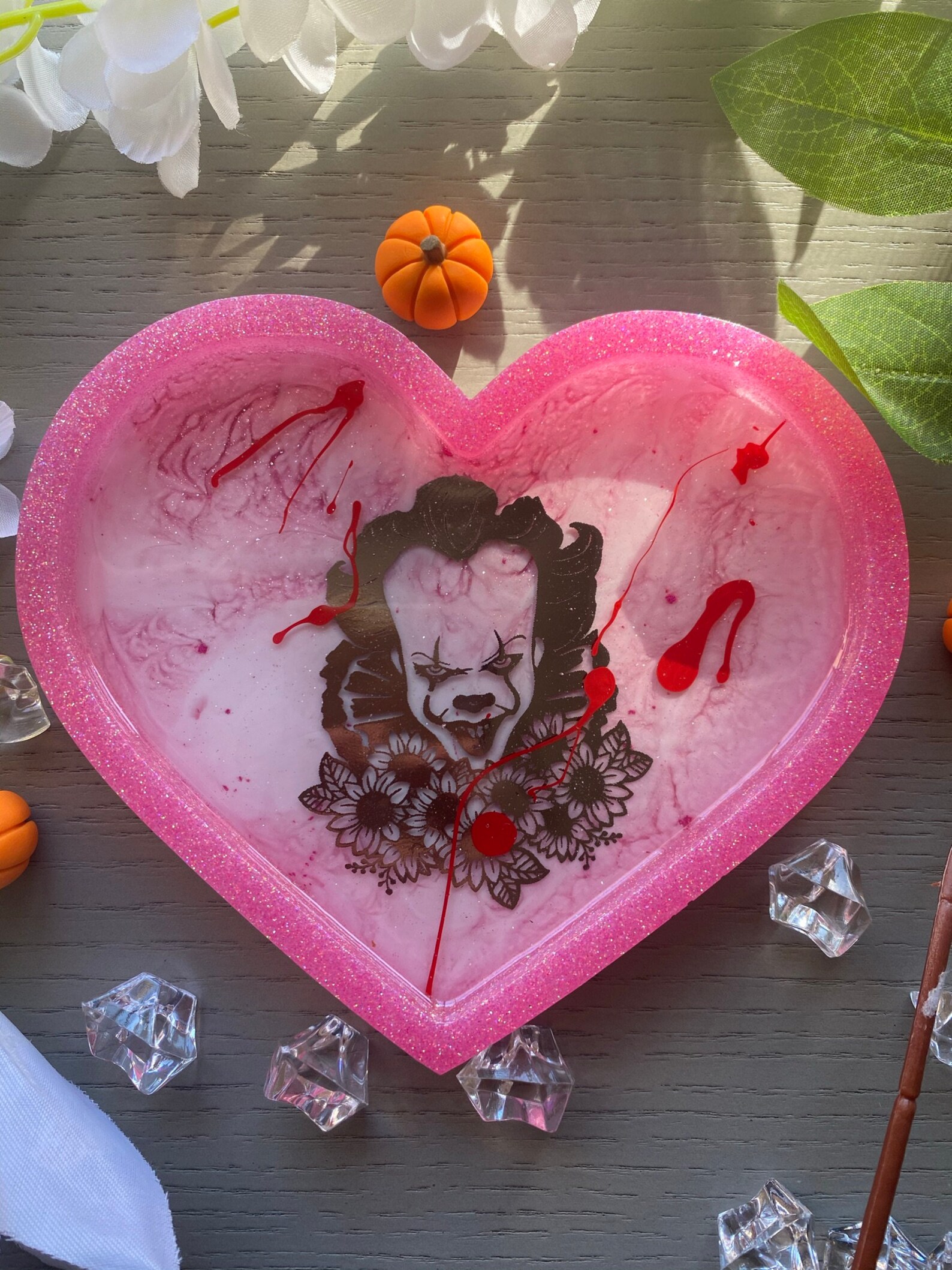 Killer Clown Resin Heart Tray, Pastel Goth Tray, Killer Clown Decor ...
