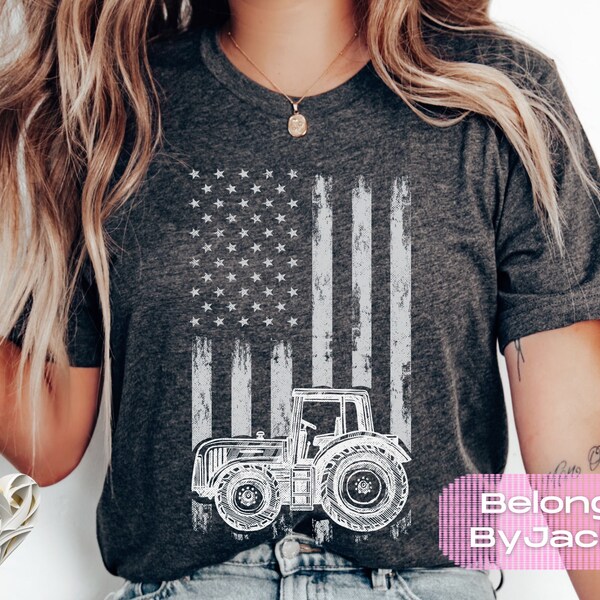 American Flag Tractor Shirts - Etsy