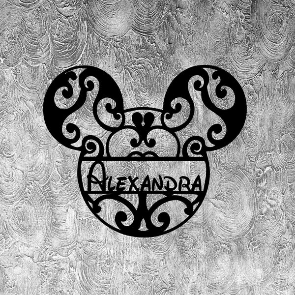 Metal Mickey Mouse Name Sign - Etsy