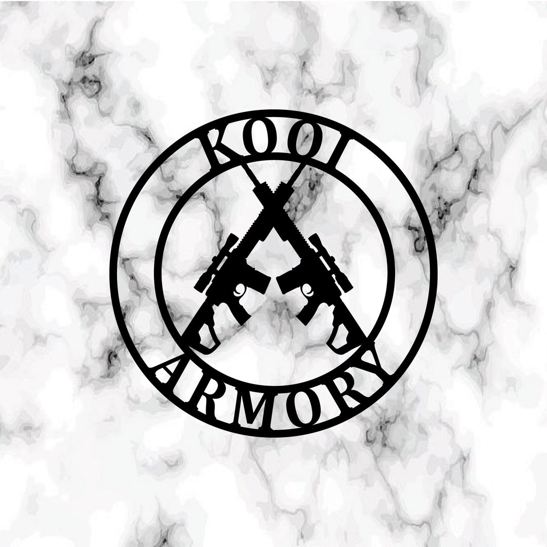 Personalized Armory Name Sign, Custom Metal Gun Sign, Mancave Decor ...