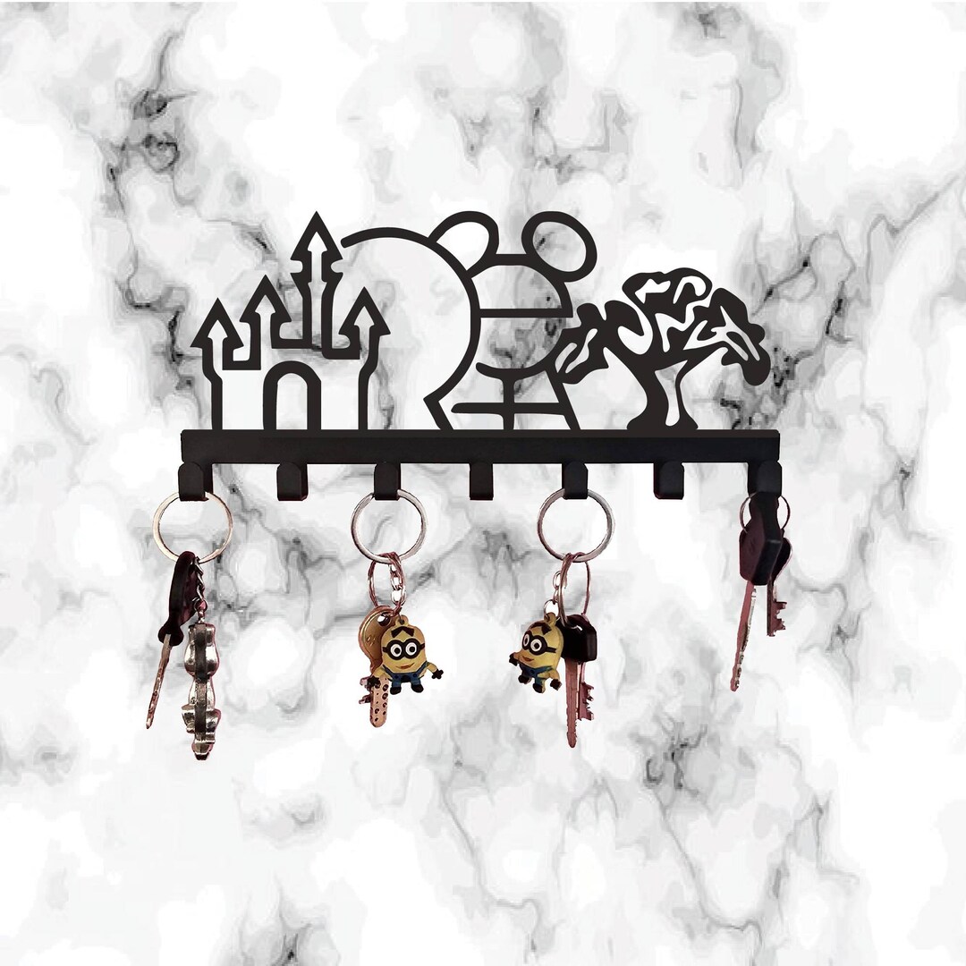 Metal Disney Key Holder – Mickey Mouse Castle Theme, Powder Coated - Etsy