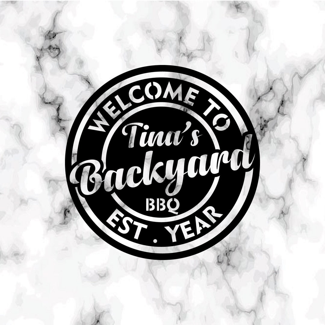 Customised Backyard Sign, Custom Name Metal Plaque BBQ Patio Garden ...