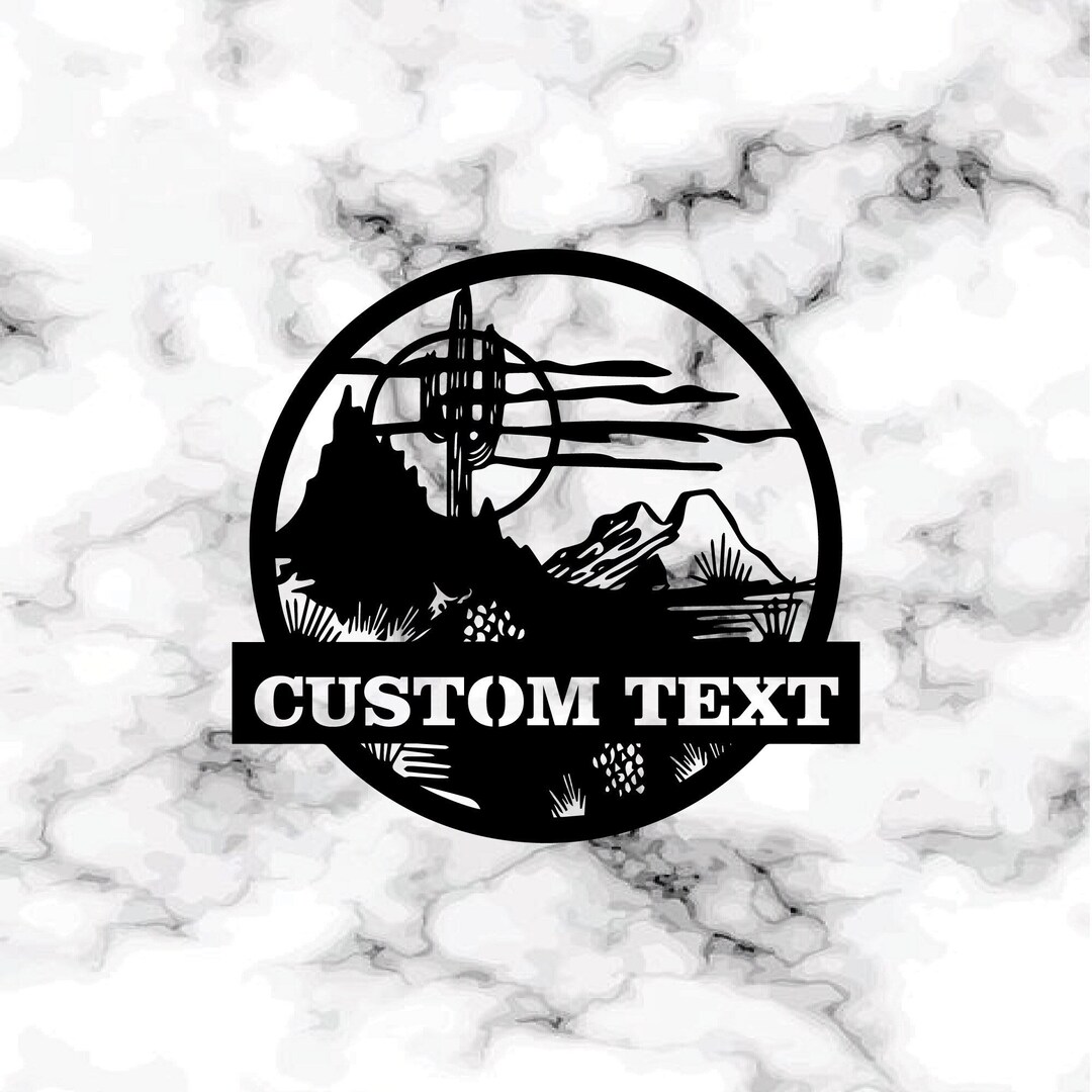 Custom Cactus Desert Metal Wall Art, Personalized Cactus Name Sign ...